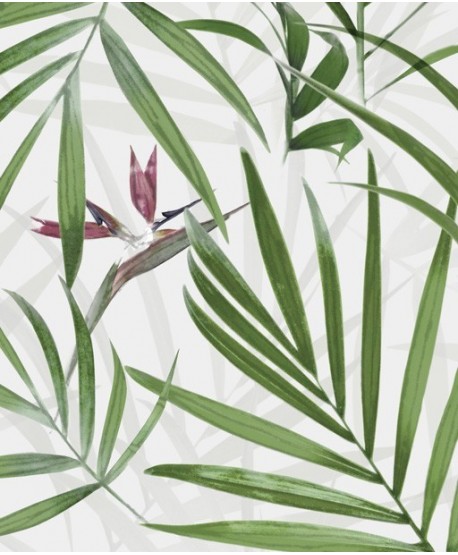 Botaniczna fototapeta na ścianę, liście palmy i kwiaty