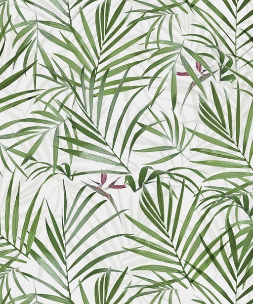 Botaniczna fototapeta na ścianę, liście palmy i kwiaty