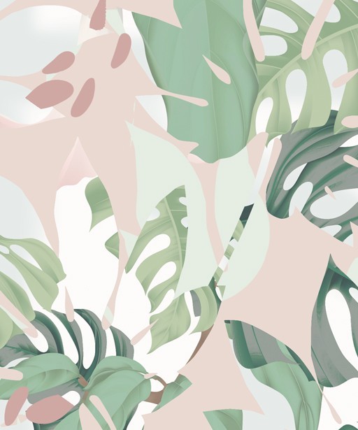 wallpaper artmural, pastel leaves, artistic wallpapers, wallcovering,