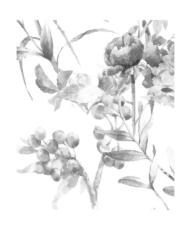 wallpaper, floral pattern, artmural, artistic wallpapers, grey, boho
