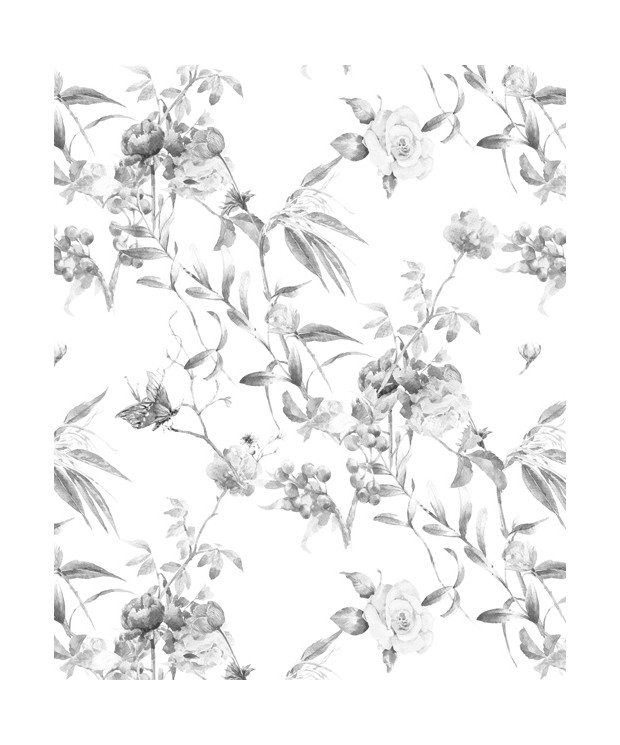 wallpaper, floral pattern, artmural, artistic wallpapers, grey, boho
