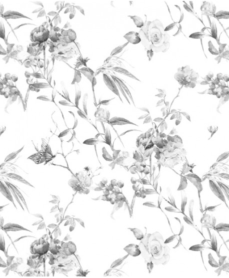 wallpaper, floral pattern, artmural, artistic wallpapers, grey, boho